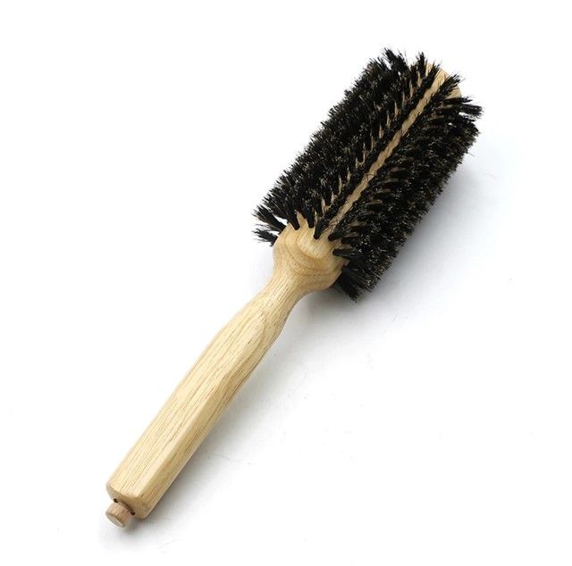 Hair Roller Brush, High Density Bristles Wooden Round Brush for Blow ...