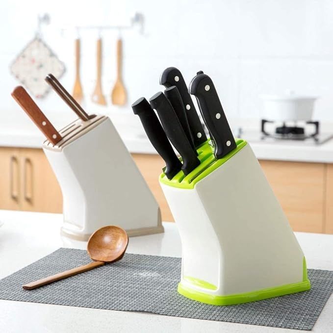 Space-Saving Countertop Knife and Meat Cleaver Holder Rack – Plastic ...