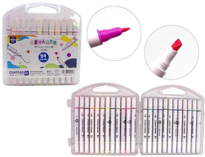 Double Tip ( 2in 1 ) Style 1 - Markers Set of 12 - 18 -24 - 36 | Daraz.pk