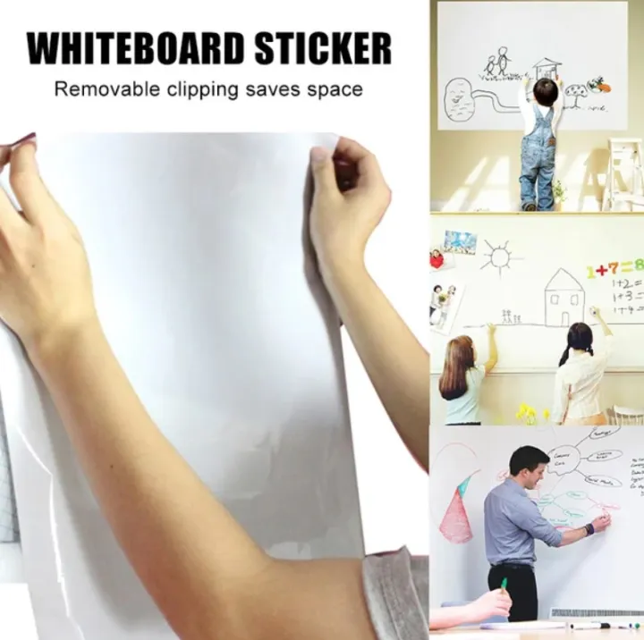 Large White Marker board Sticker Paper DIY Whiteboard Wall Adhesive ...