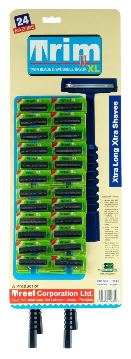 Treet Trim-II XL Twin Blade Disposable Razor Blister Card Of 24 Razors ...