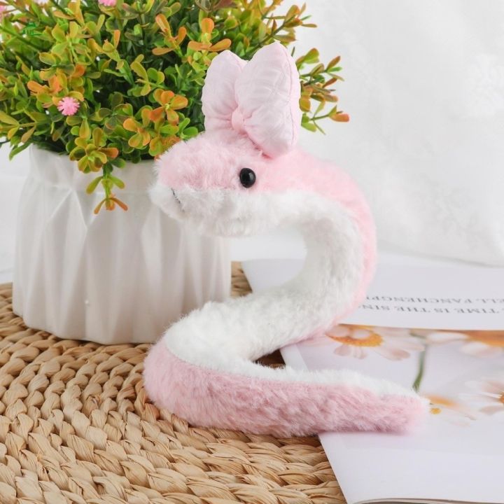 Cute Cartoon Snake Plush Toy Soft Fluffy Snake Shaped Stuffed Plush ...