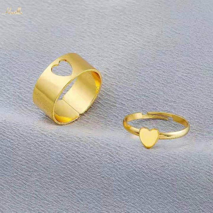 Matching Rings Set for Couples Birthday Gifts Heart | Daraz.pk