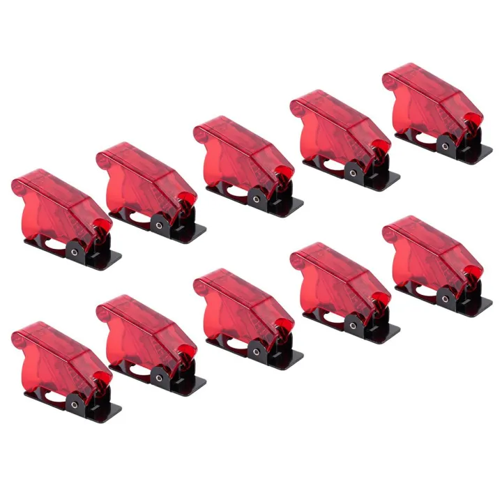 Plastic 12mm Toggle Switch Safety Cover Protector Cap Guard 5pcs Red ...