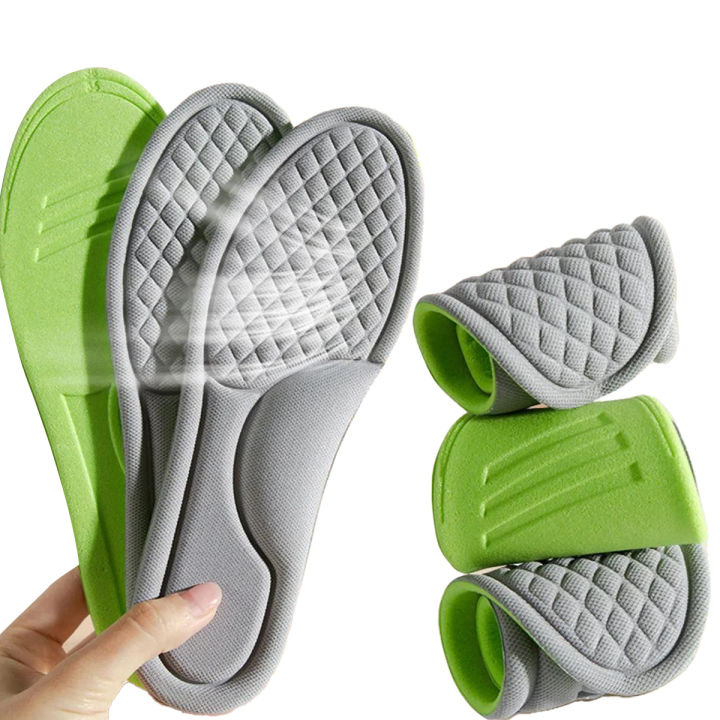 Sports Shock Absorption Insole Gray Pu Memory Foam Breathable Arch ...