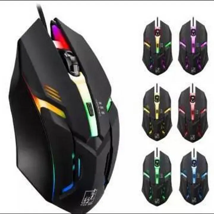 7 Colour Rainbow Lights Mouse( Wired ) For Gaming And Normal Use Gaming ...