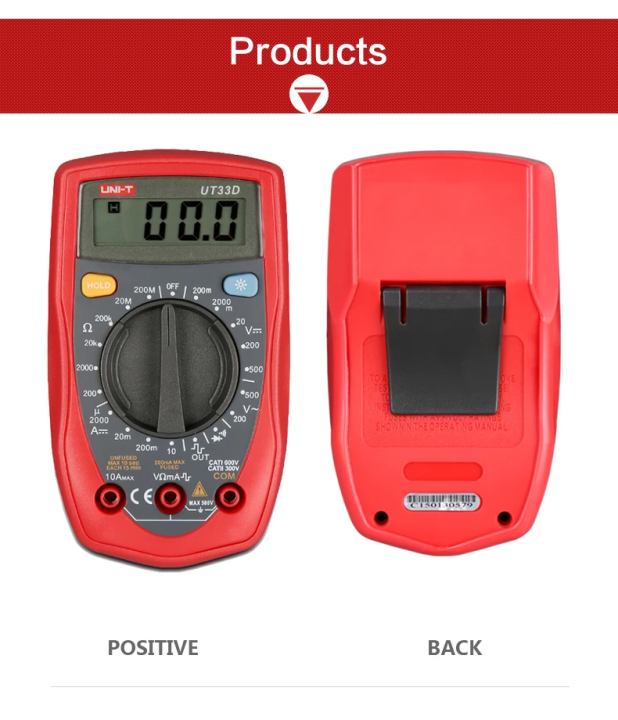 UNI-T UT33D Pocket Multimeter Digital Professional AC DC Ammeter ...