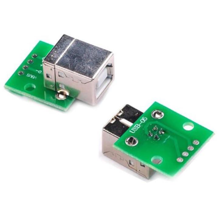 USB Type B Receptacle (Female) Breakout Board Usb Type B Female Socket ...