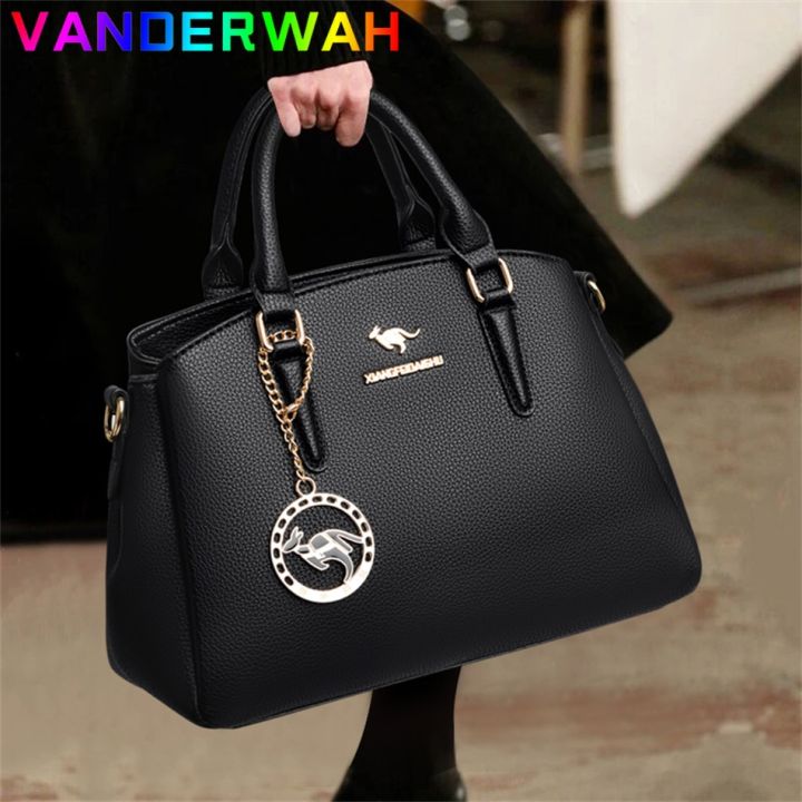 Fashion Designer Cowhide Handbags for Female 2026 Leather Shoulder ...