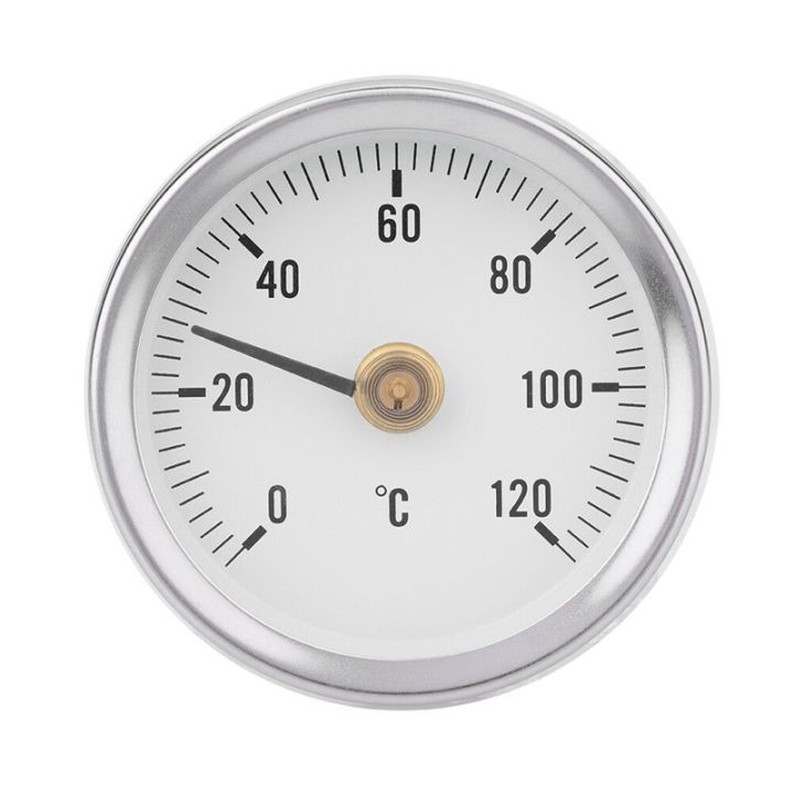 Water Pipe Thermometer Stainless Steel Clamp-On Pipe Thermometer 0-120 ...