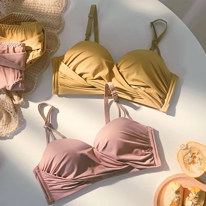 Women Lingerie Lace Ruffle Straps Bralette Soft Trim Padded Panties ...