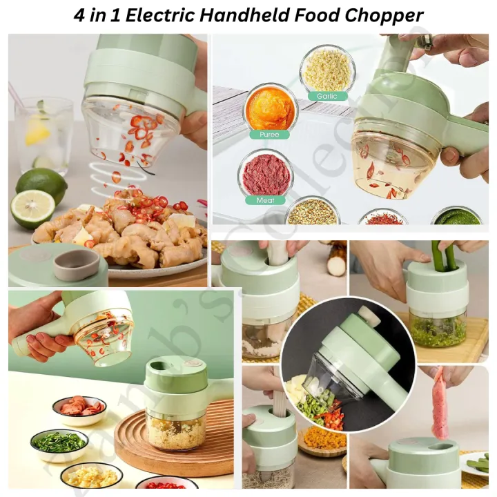 4 in 1 Electric Handheld Cooking Hammer Vegetable Cutter Electric Food ...