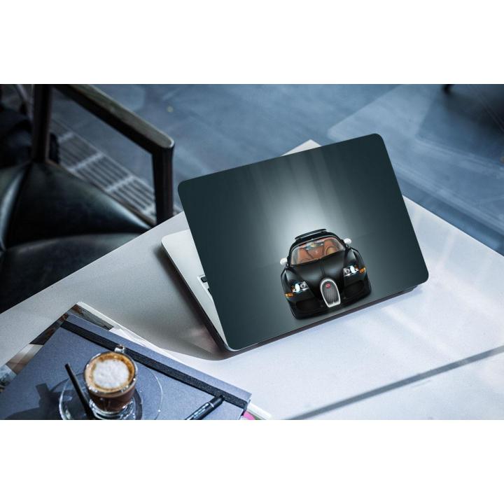 Black 3D Bugatti Laptop Skin Vinyl Sticker Decal, 13 13.3 14.6 15 15.4 ...
