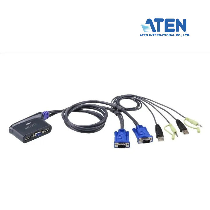 ATEN Taiwan 2-Port KVM USB VGA/Audio Cable KVM Switch (0.9m) | Daraz.pk