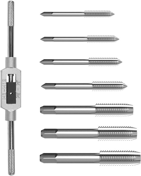 Professional 8pcs Tools DIY Metric Thread Tap Set Hand Tapping Tools ...