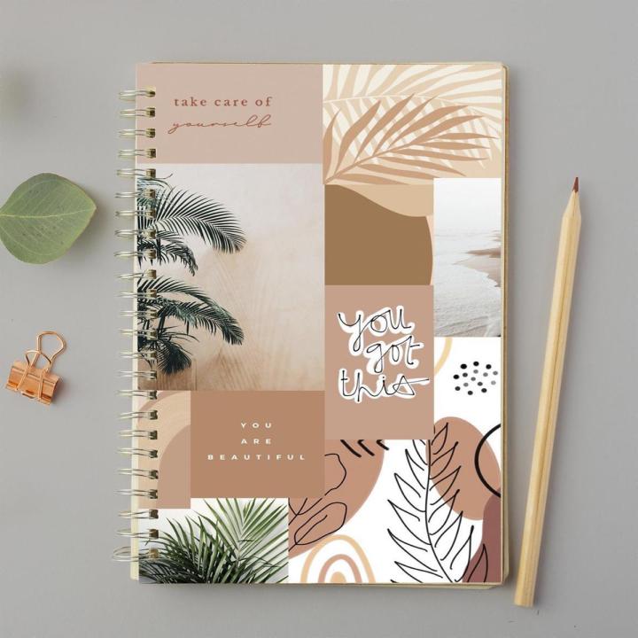 Brown Aesthetic-A4 & A5 Spiral Notebook with Plastic Sheet | Daraz.pk