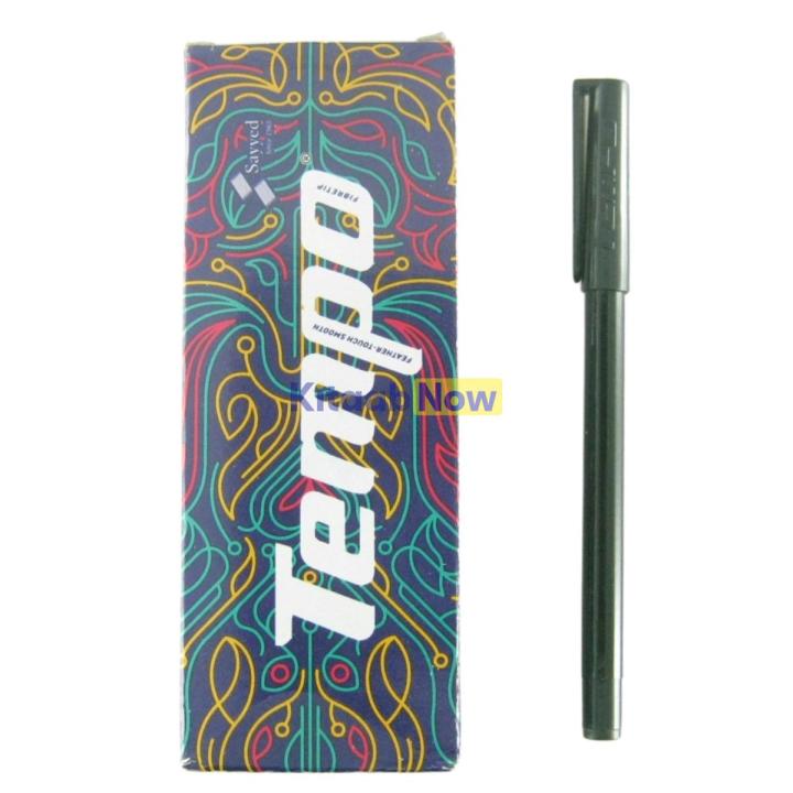 Tempo Fiber Tip Marker - Pack of 10 Markers - Black, Blue, Green & Red ...