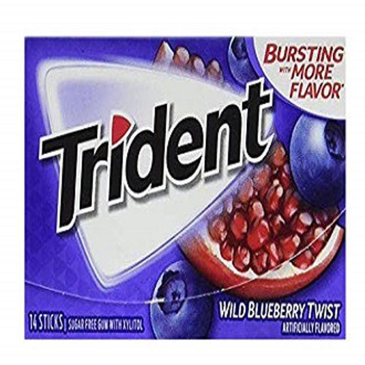 Trident Wild BlueberryTwist Chew Gum 1 packet (27 grams; Made in USA ...