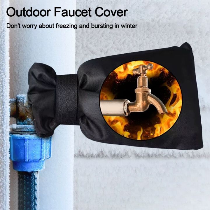 New 210D Oxford Faucet Cover Black General Anti-freeze Cover Faucet ...