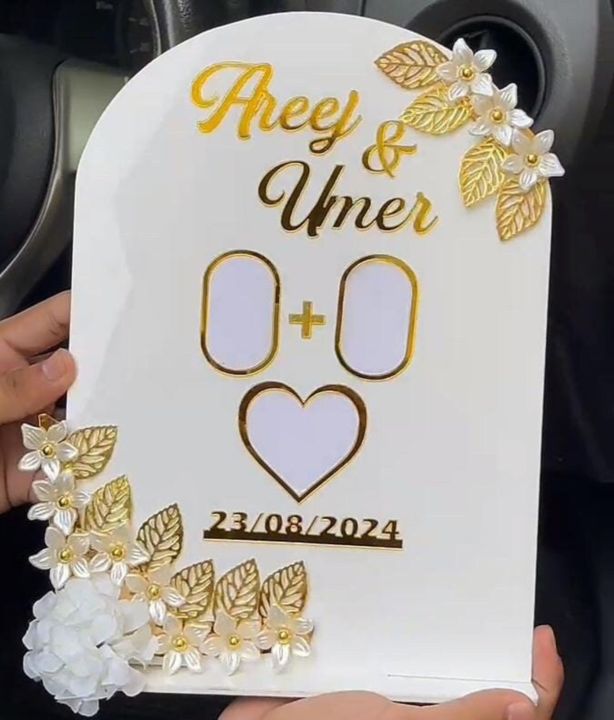 Customized Acrylic Nikkah Fingerprint Frame & Thumb Board ...