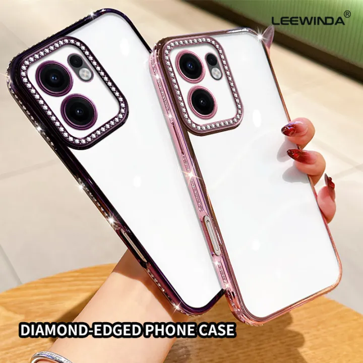 For OPPO Reno 13 F Phone Case，Electroplated single row crystal Diamond ...
