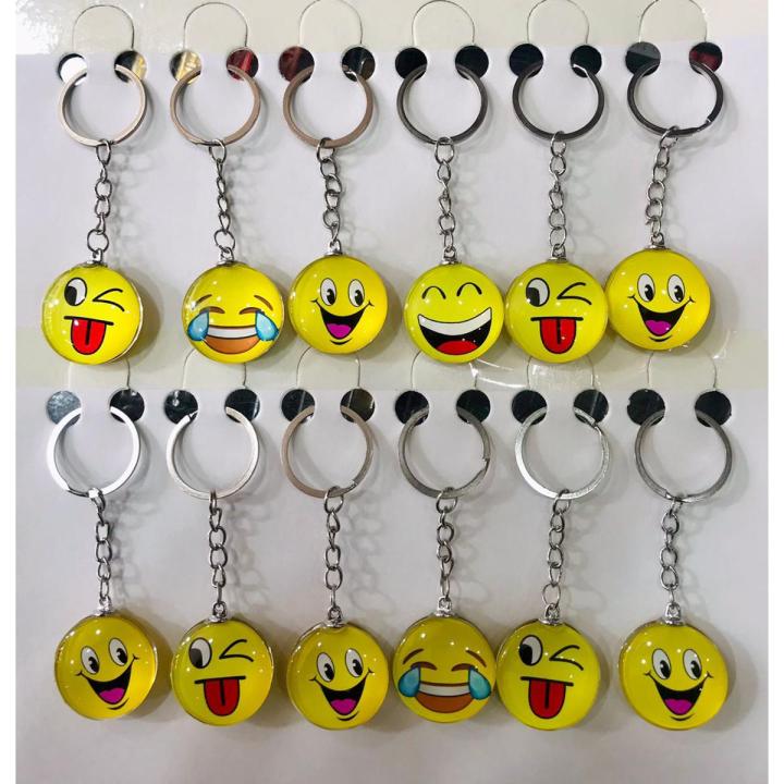 Photo Transparent Crystal Smile Key Chains Smiley Key Ring for Bike and ...