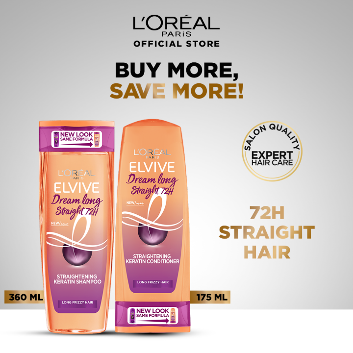 L'Oreal Paris Elvive Shampoo & Conditioner Bundle - Dream Long Straight ...