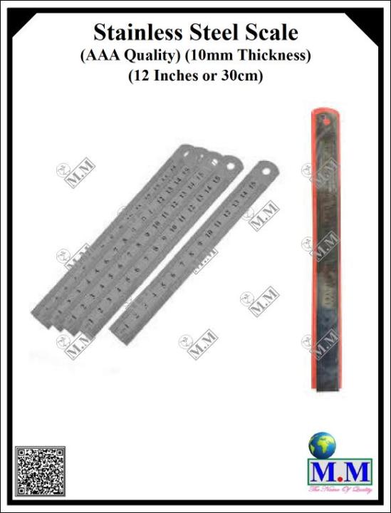 (Pack of 10 Scale) Stainless Steel Scale (AAA Quality) (10mm Thickness ...