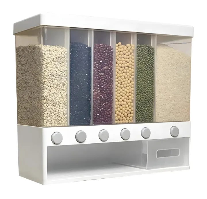 10KG Rice Storage Dispenser – Multi Grid Airtight Food Container, Wall ...