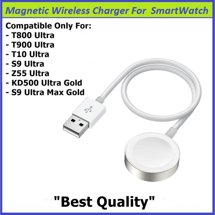 Wireless Charging Cable for Smartwatches T800 Ultra / T900 Ultra / T10 ...