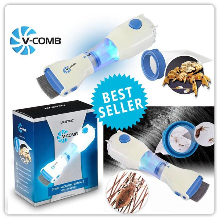 V Comb, Anti Lice Electric Comb, Head Lice Machine with Filters, Lice ...