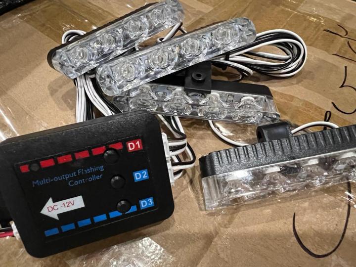 "Illuminate Your Drive: Car Grill Flasher, White Flashers with Remote ...