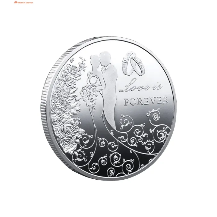 Bimetal Coin Blessing Wedding Souvenir Plated Couple Coin | Daraz.pk