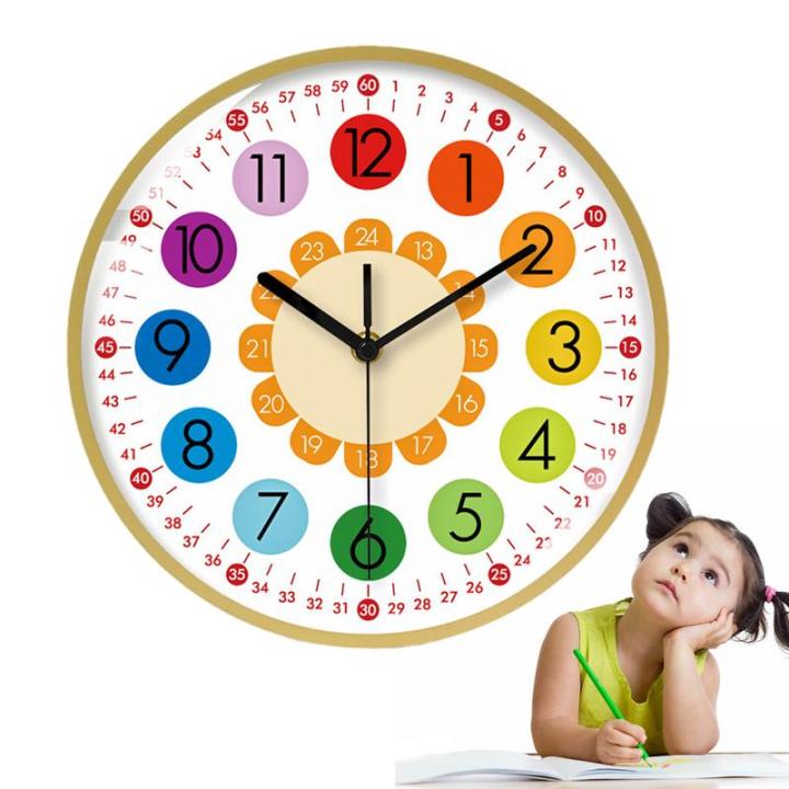 AlineYLingg Kids Wall Clock Time Teaching Colorful Clock For Child's ...