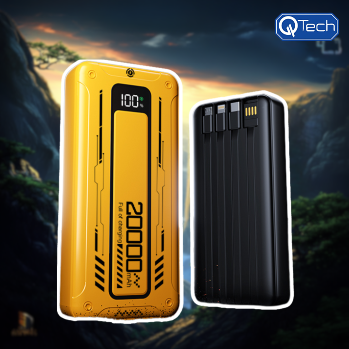 Q-Tech Cyberpunk 20000mAh Power Bank | 66W PD Super Fast Charging ...