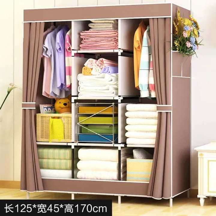 T.Q 3 Door 88130 Fancy & Portable Foldable Closet Wardrobe Storage ...