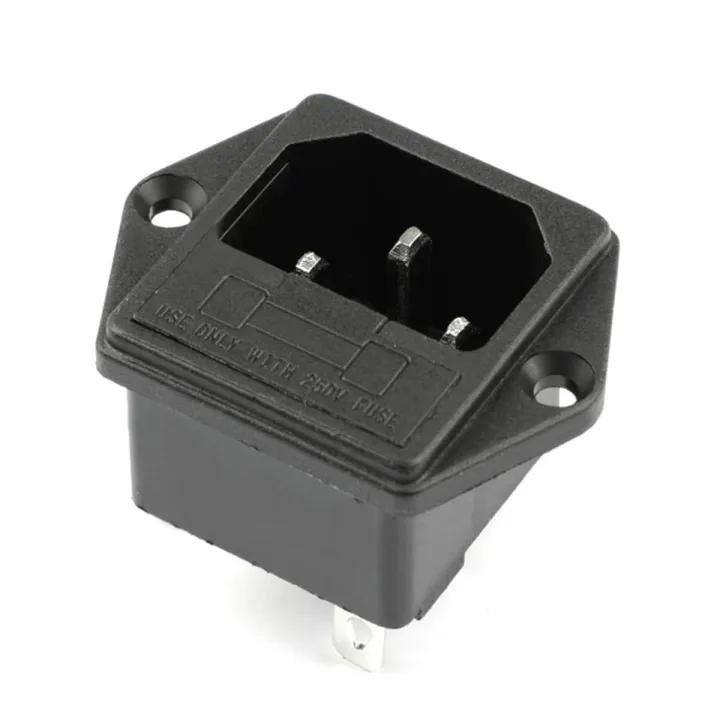 5pcs/lot 15A 250V AC Power Socket 3 Pin Male Connector Plug With Fuse ...