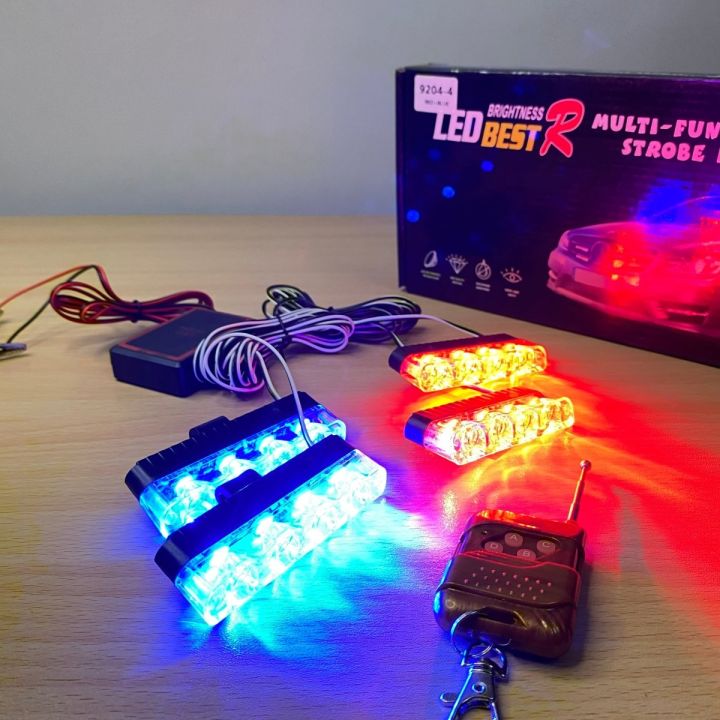 POLICE LED FLASHERS RED BLUE WITH REMOTE |WATER PROOF | Daraz.pk