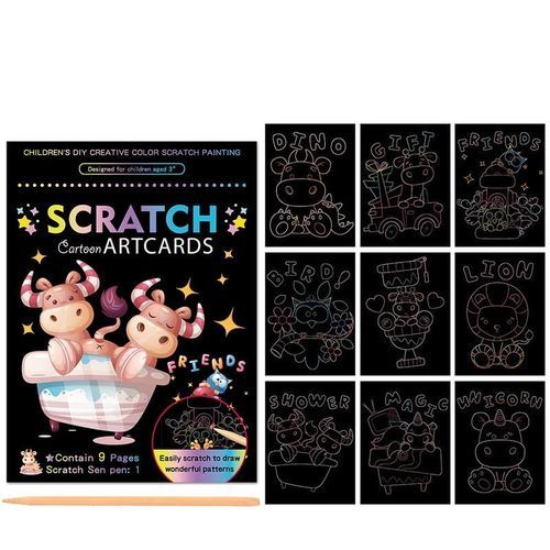 Scratch book with wooden stick scratch notepad -pack of 1 scratch book ...