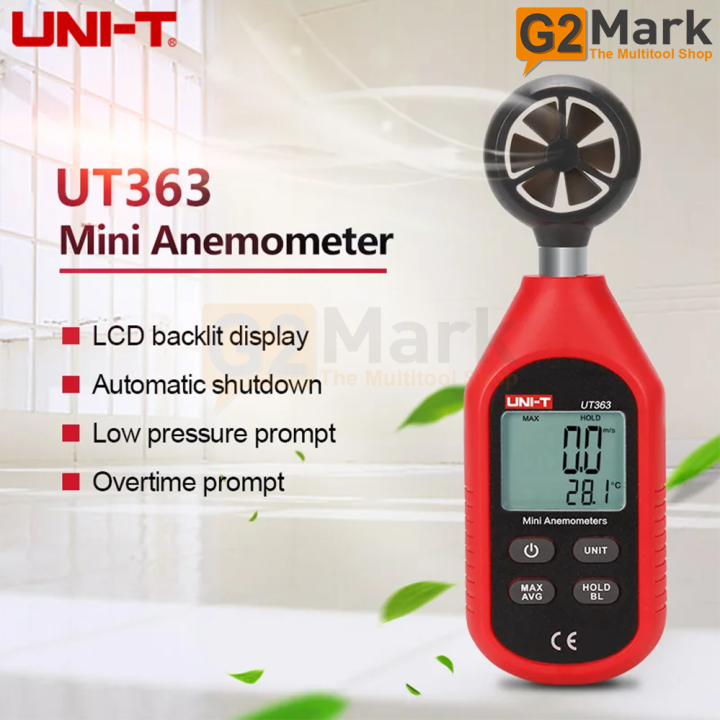 UNI-T UT363S UT363 Mini Handheld Anemometer Digital Wind Speed Measure ...