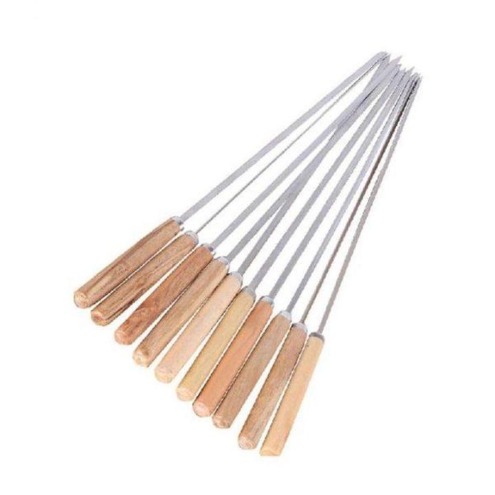Bar BQ Flat Stick With Wooden Handle Wooden Handle Flat Sticks Charcoal ...