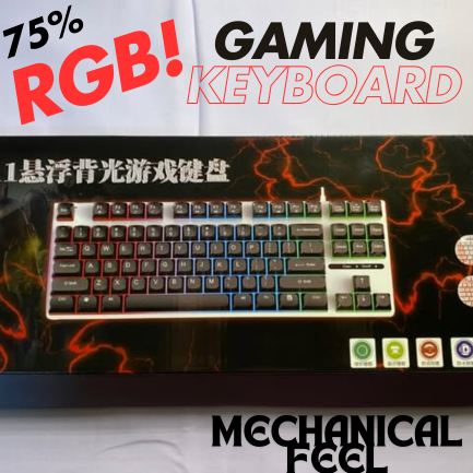 75% Gaming Keyboard with RGB Lights: Multicolor, Mechanical-like Feel ...