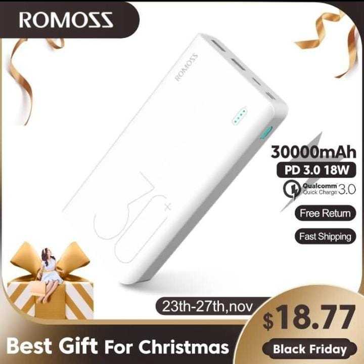 ROMOSS Sense 8+ Power Bank 30000mAh | Daraz.pk