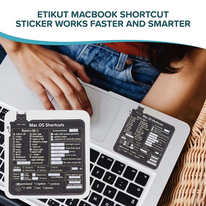 Macbook Shortcut Reference Keyboard Sticker Adhesive For Macbook Laptop ...