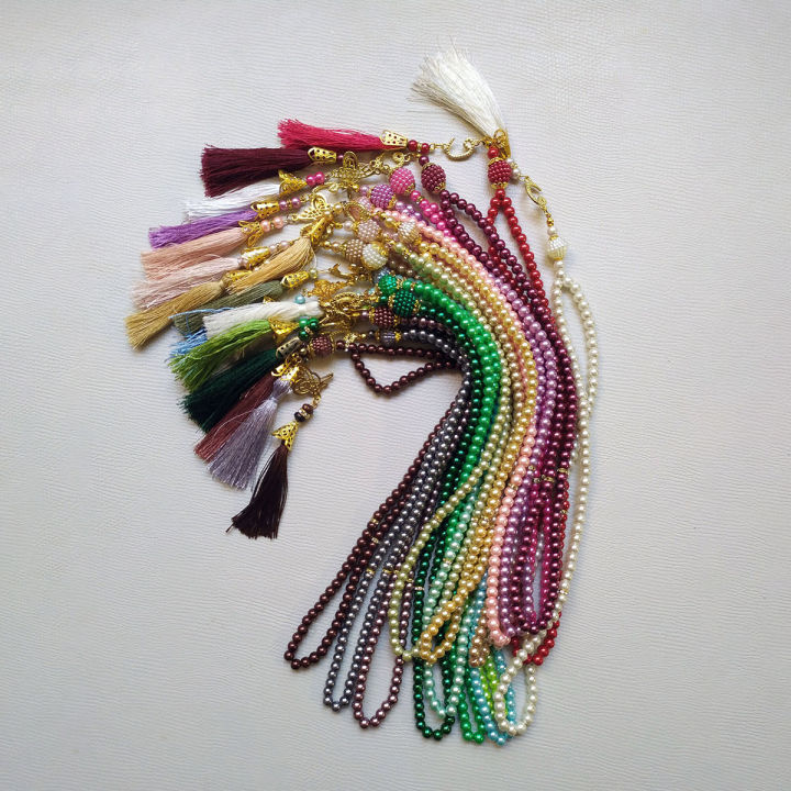 100/500 Beads Pearl/Crystal Wooden Islamic Tasbeeh for Muslims Tasbih ...