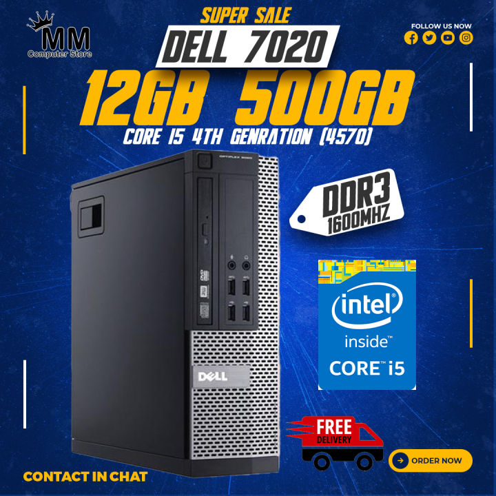Core i5 4th Gen(4570) Upto 3.6Ghz 4Core Dell OptiPlex 7020 SFF With 8GB ...