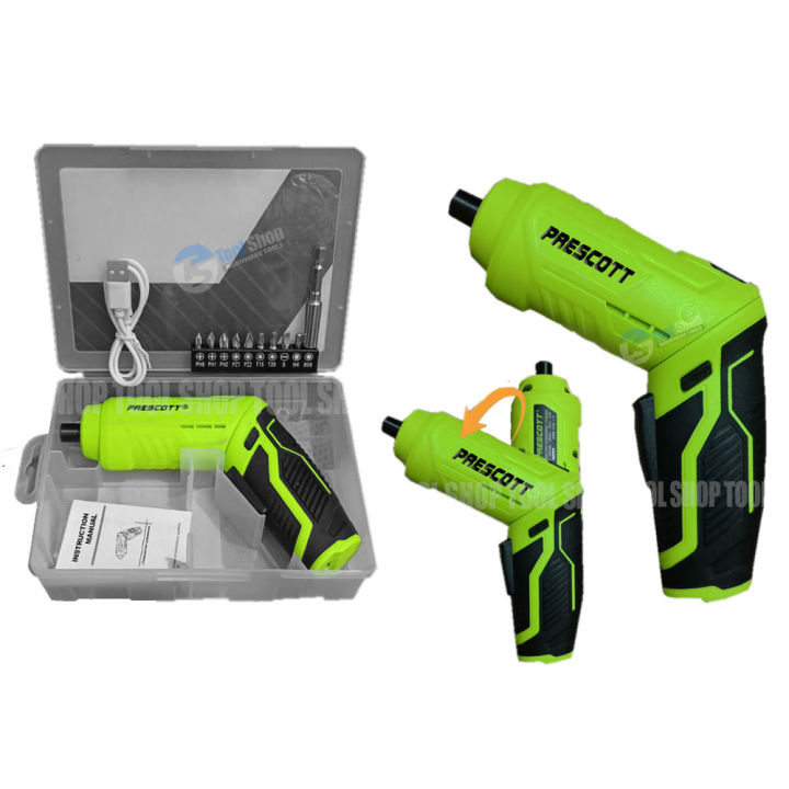 Prescott Lithium Cordless Screwdriver Machine 3.6V with accessories ...