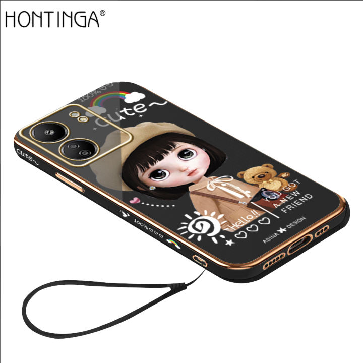 Hontinga for Redmi 13C Xiaomi Poco C65 Back Cover With Free Strap ...