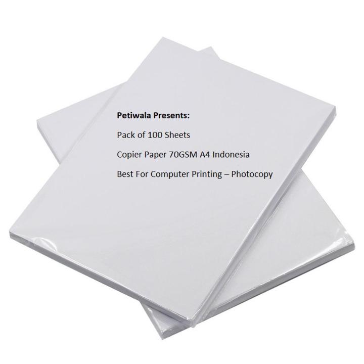 (Pack of 100 Sheets) Copier Paper 70GSM A4 Indonesia Best For Computer ...