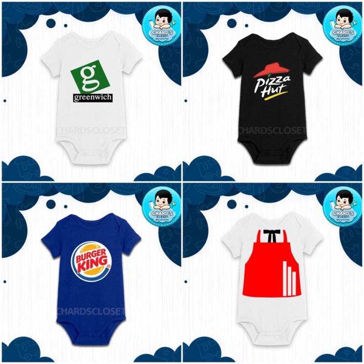 Customized Food Logo Print on Baby Onesie (Greenwich, Pizza Hut, Burger ...